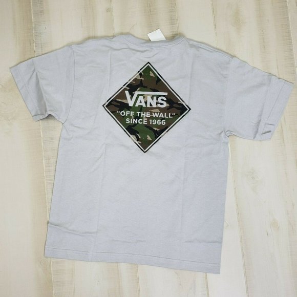Vans | Shirts & Tops | Vans Shirt Boys Large New Gray Camo Diamond Logo ...